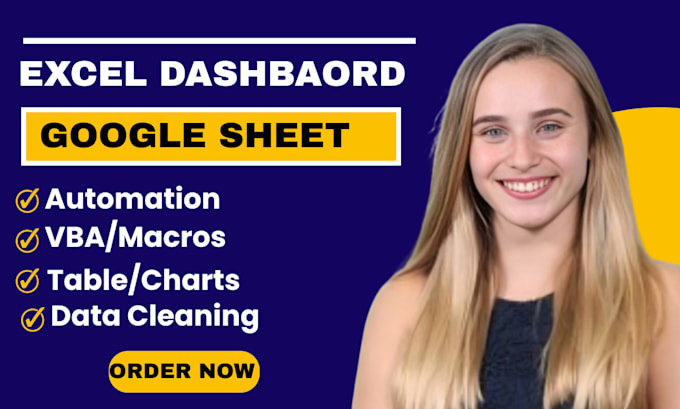 Design dynamic excel dashboards with kpis pivot tables and data insights by Michelle06excel | Fiverr