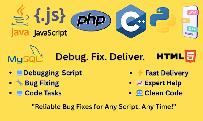 Solve bugs and errors in your code by Usman_1555 | Fiverr