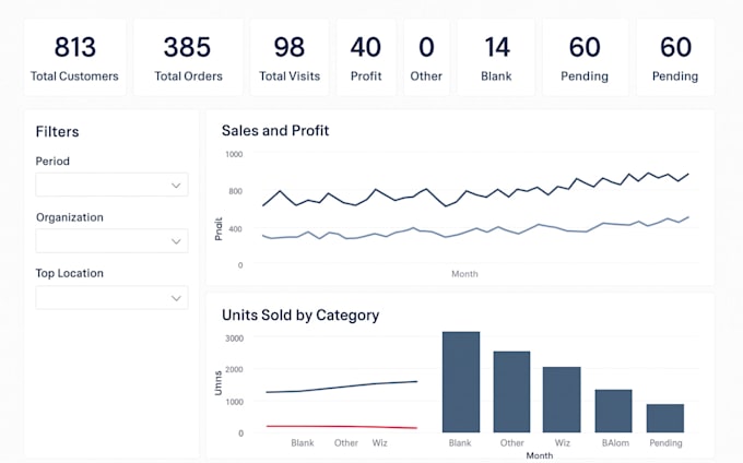 Build dynamic and intuitive dashboards by Koentasman | Fiverr