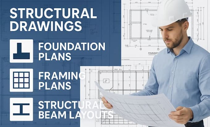 Structural drawings, foundation plans, framing plan and structural beam ...