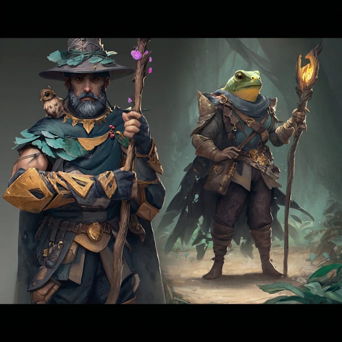 Create adnd character fantasy and scifi or game character design dnd ...