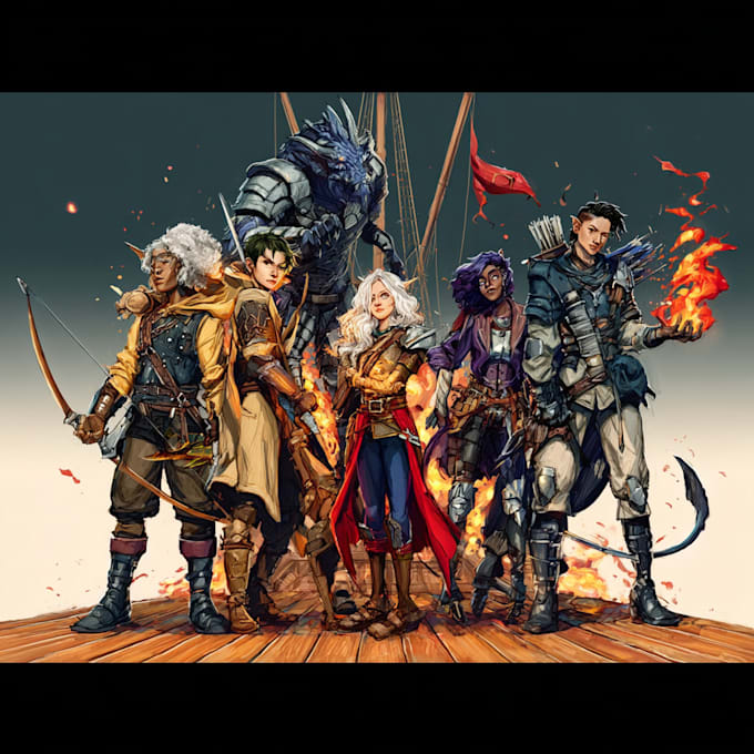 Draw your dnd party by Carpraes | Fiverr