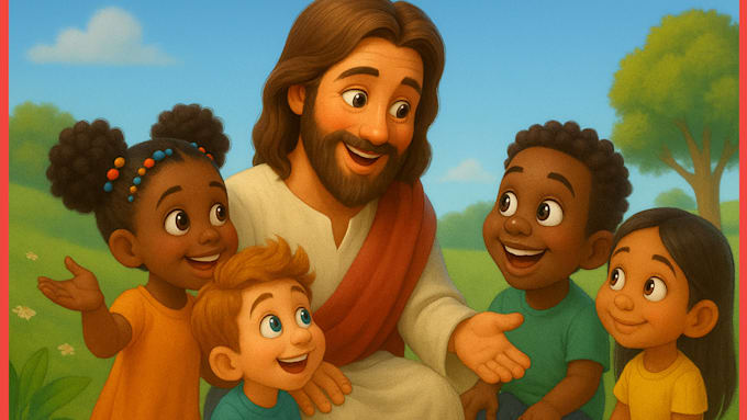 Illustrate 3d christian children book illustration faith book bible ...