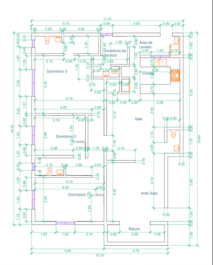 Draft 2d cad drawings for architecture, design, or engineering by ...