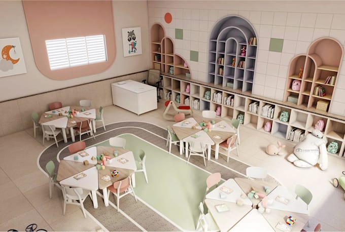 Design cgi kids bedroom, playroom, kids room, teenagers room, 3d ...