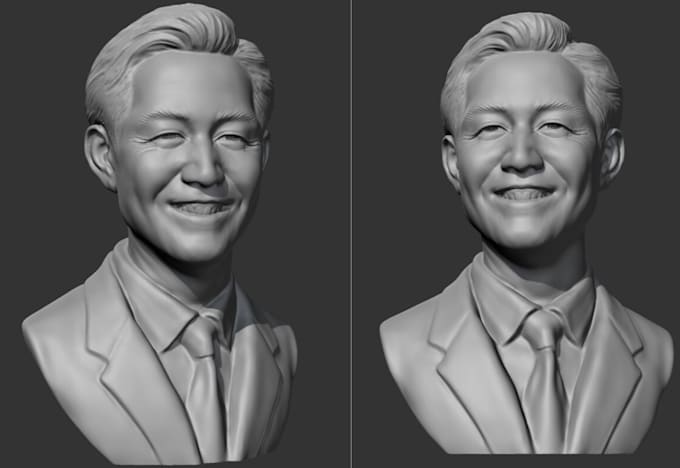 Do 3d bust model 3d head model 3d character modeling zbrush stl for 3d ...