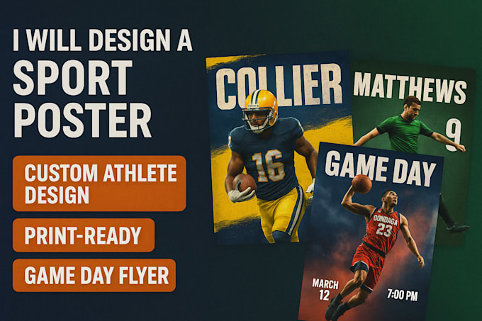 Design custom sport poster team event flyer business sport graphics ...