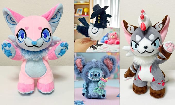 Design custom plush stuffed animal toy soft handmade crochet amigurumi ...