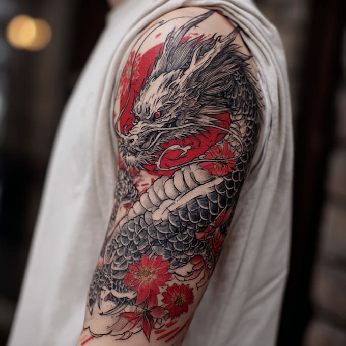 Draw amazing japanese oriental tattoo by Catlynneean | Fiverr