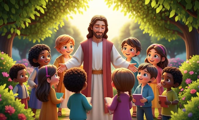 Illustrate christian children story book illustration, children book ...