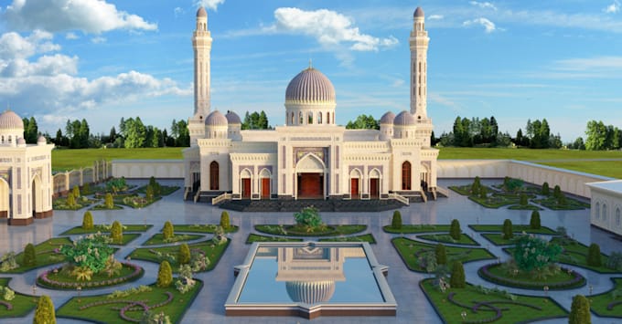 Redesign stunning 3d mosque exterior,interior and facade rendering ...