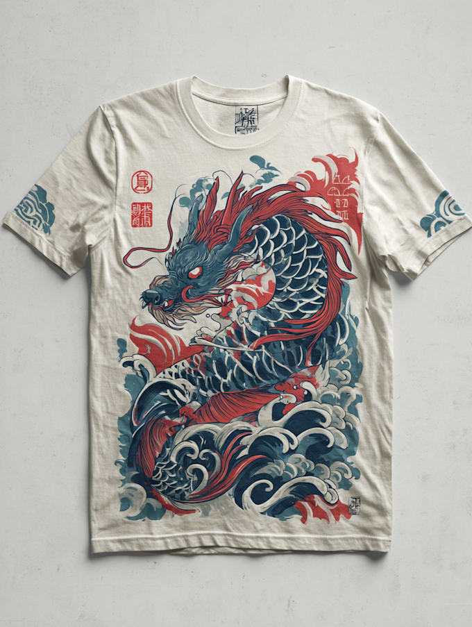 Create a japanese t shirt design for you by Dejuanalexand | Fiverr