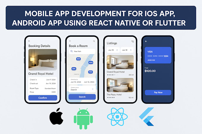 Do mobile app development, ios app, android app, flutter and react native by Boosterdev | Fiverr