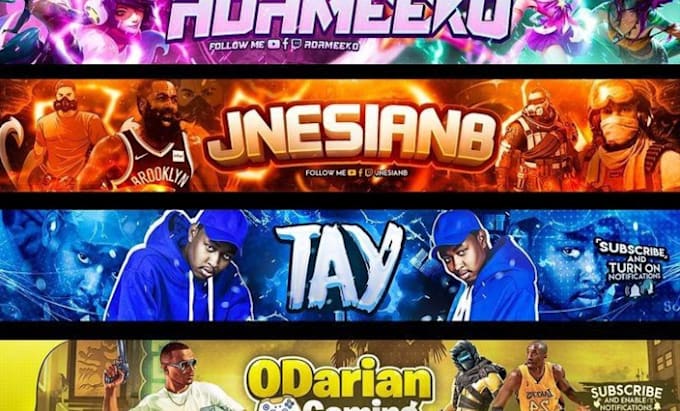 Cartoon banner thumbnail roblox minecraft youtube gaming twitch pfp art ...