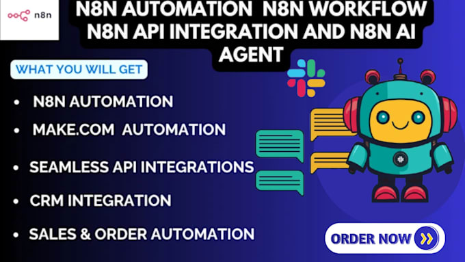 Do n8n automation,api integration,n8n ai agent, make com automation,n8n ...