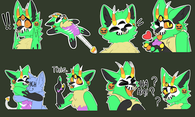 Draw furry telegram sticker telegram sticker fursona sticker pack furry ...