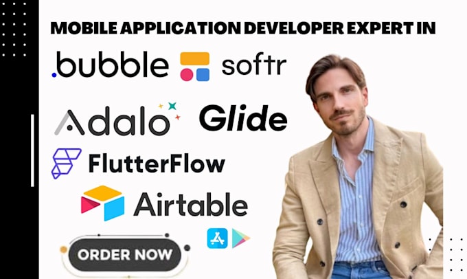 Develop mobile app, flutterflow, adalo, airtable softr, glide, appsheet, kintone by Expert_aye ...