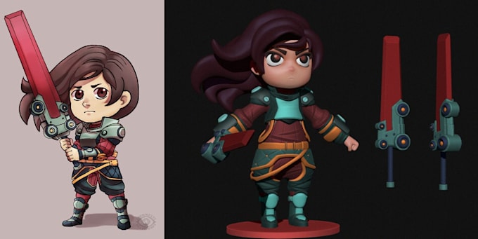 Model your oc, avatar in chibi cartoon style,toy charater anime,mascot ...