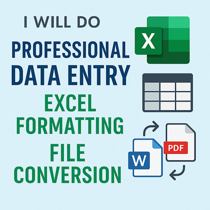Do accurate data entry, excel formatting, and file conversion by Payfiveforwork | Fiverr