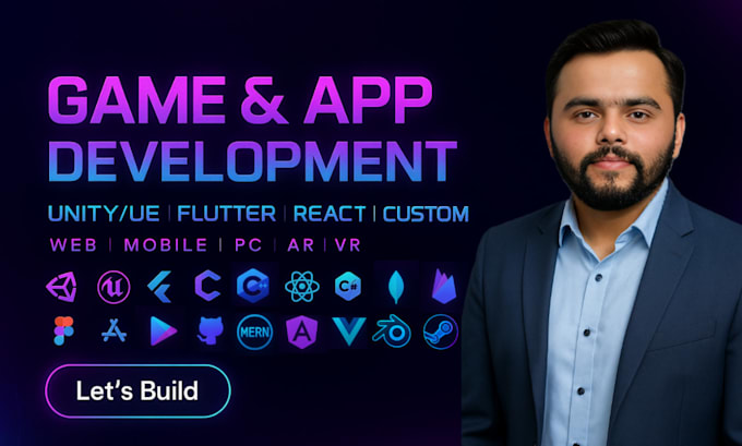 Develop apps and games with unity, react, and flutter for android, ios, and pc by Vexsync | Fiverr