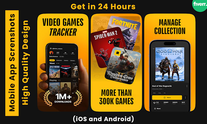 Design stunning app store and play store mobile screenshots for ios and ...