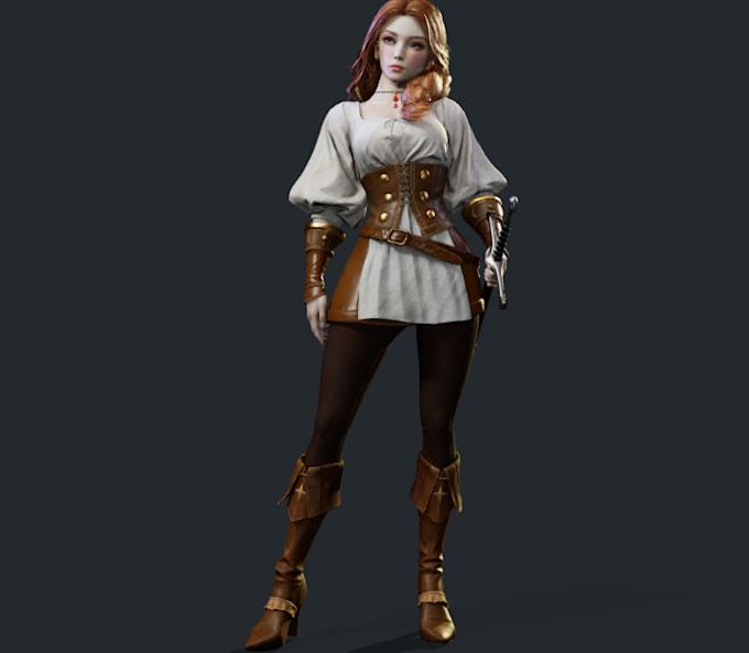 Stylized 3d modeling, game assest,ue5 warrior, fighting character ...