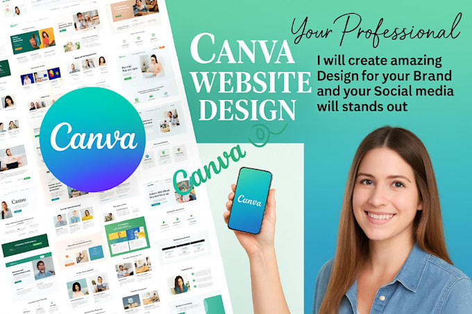Create canva portfolio website design, canva landing page on canva ...