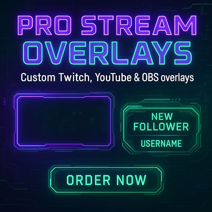 Design professional obs, twitch, and youtube overlays with animations ...