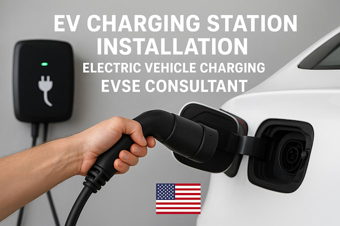 Ev charging station installation electrical vehicle charging setup evse ...