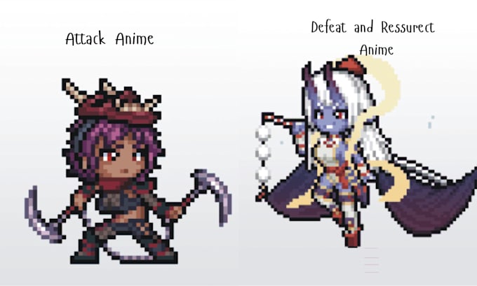 Create pixel art, pixel character animation, sprite sheet, game art ...