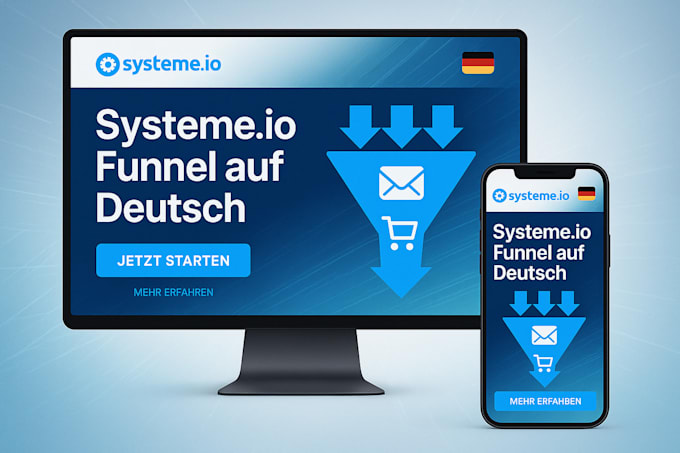 Design german systeme io sales funnel, system io landing page, german ...