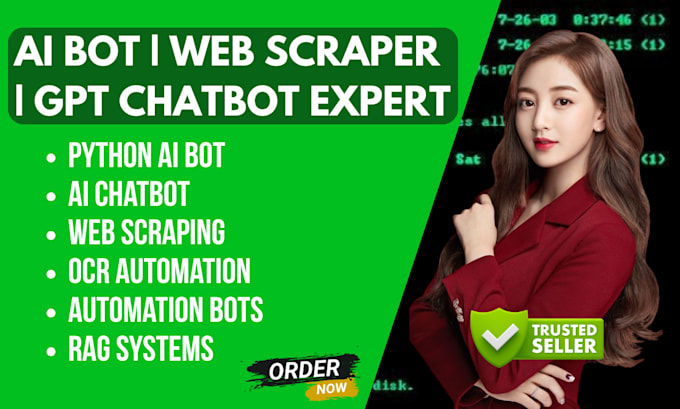 Construir bot de ia en python, chatbot de ia, web scraping ...