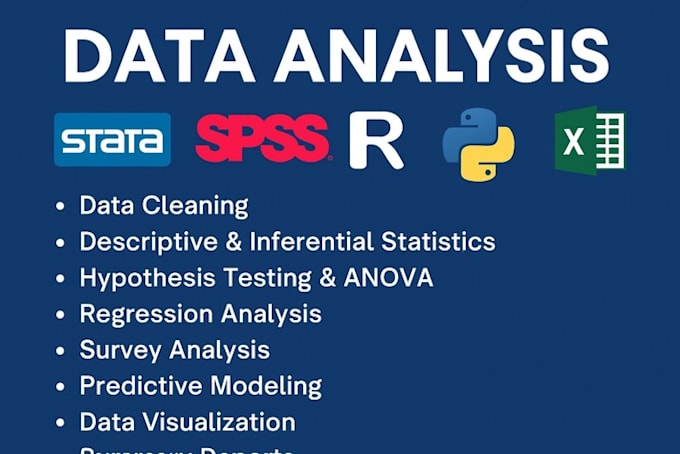 Do data analysis in stata, spss, r, python, sql and excel by Iqraakbar7 | Fiverr