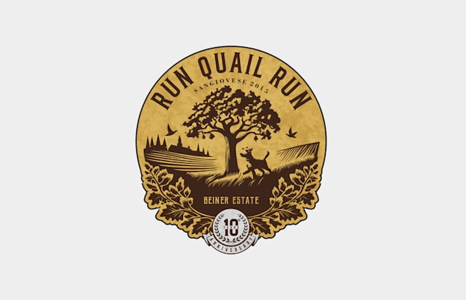 Design unique anniversary wine label logo by Tiamed_hurst | Fiverr