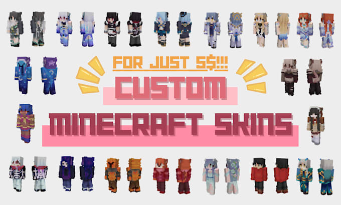 Make detailed and unique custom minecraft skin by Treaaq | Fiverr