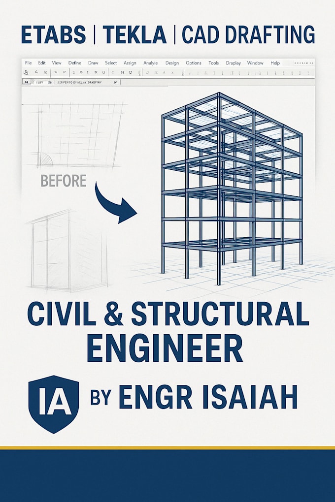 Do etabs and tekla structural design, analysis, drawings and detailing by Engr_isa | Fiverr