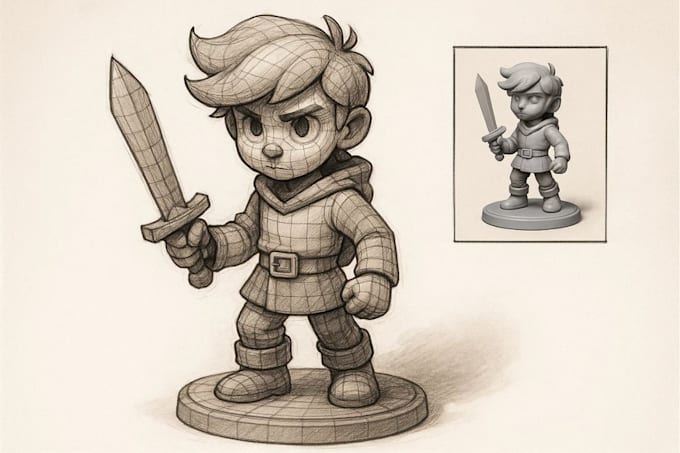 Create a detailed 3d figurine or bust model for 3d printing and display ...