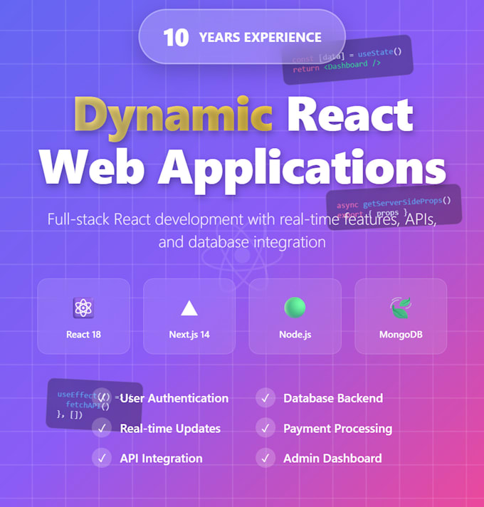 Build a modern react website with backend integration by Ked_dev | Fiverr