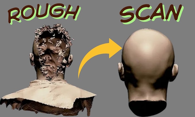 3d scan cleanup, noise removal, mesh retopology fix edit face scan raw ...