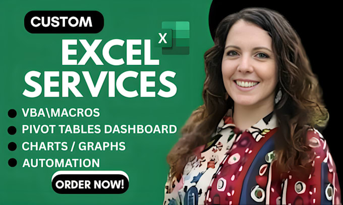 Create, automate analyze data using excel, power bi, vba and custom dashboard by Jessicaandyfiv ...