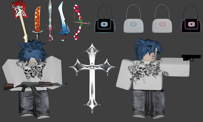 Create 3d roblox ugc assets, roblox bundle, roblox clothing, weapons ...