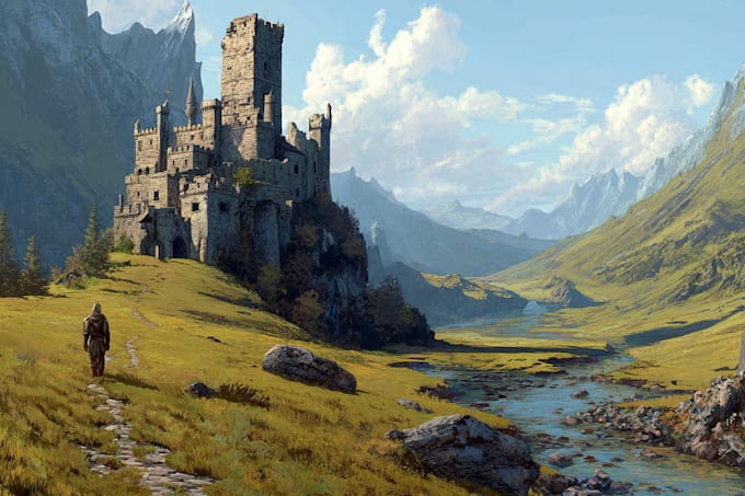 Draw anime background, 2d environment, landscape by Kearrapint | Fiverr