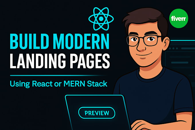 Build responsive landing pages with react or mern stack by Tushartorani | Fiverr