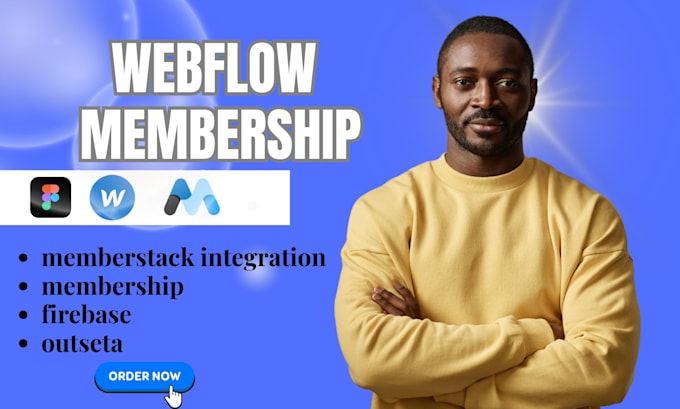 Do webflow membership with memberstack, firebase auth database, studio outseta by Bamise345 | Fiverr