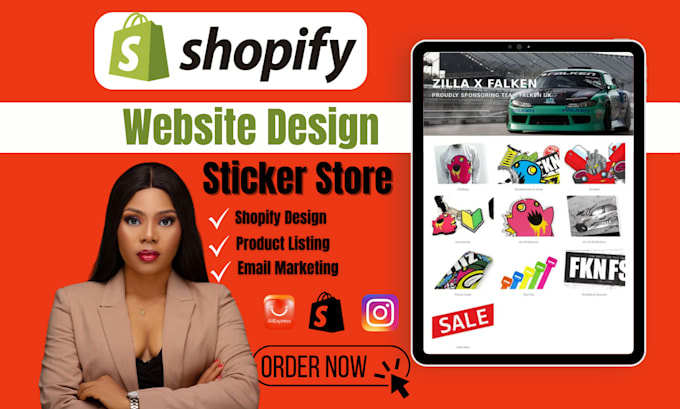 Shopify ecommerce website development customizable wall decals stickers ...