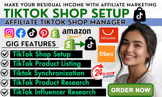 Set up tik tok shop affiliate tiktok influencer dropshipping marketing ...