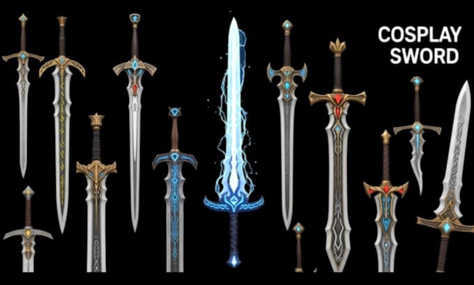 Create custom 3d cosplay sword,dagger,cosplay model sword,wearable ...