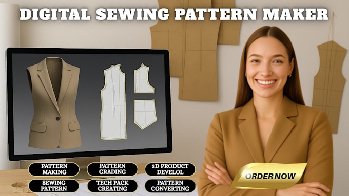 Create apparel sewing patterns, clo 3d designs, and dxf cad grading for ...