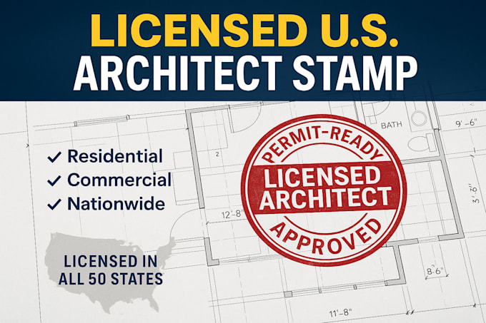 Provide licensed architectural stamp, permit drawings, site plans, mep ...