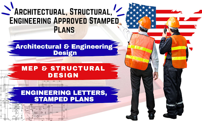 Stamp architectural foundation framing plan engineering permit ...